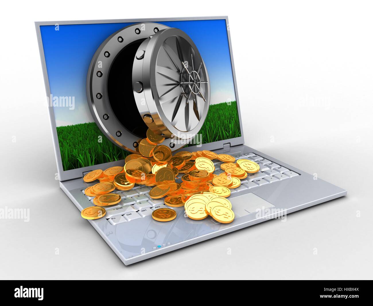 3d illustration of laptop computer Stock Photo - Alamy