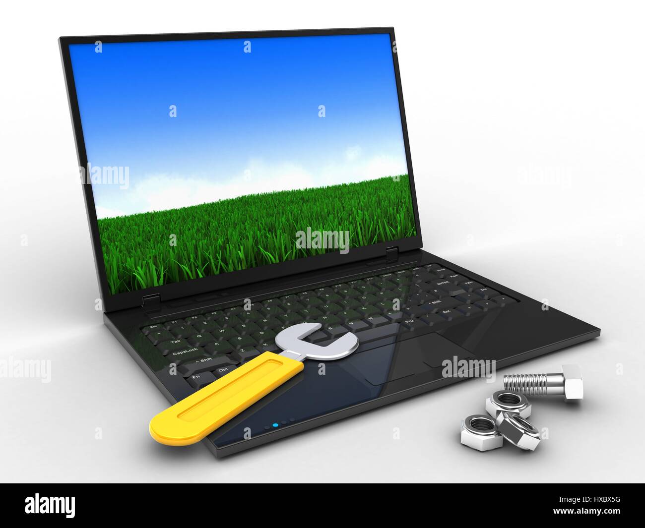 3d illustration of laptop computer Stock Photo - Alamy