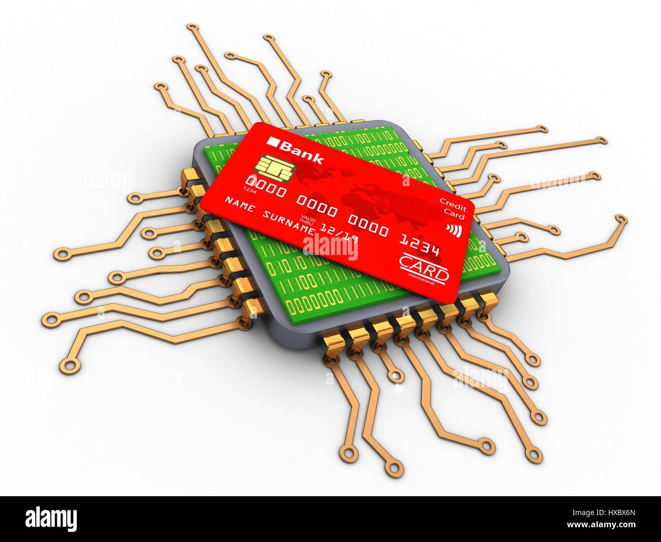 3d illustration of modern computer chip processor Stock Photo - Alamy