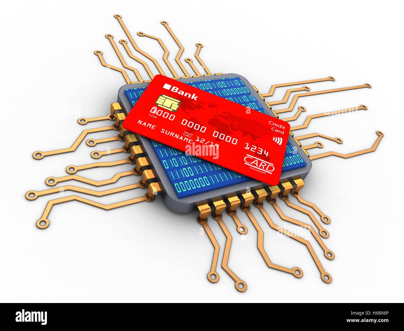 3d illustration of modern computer chip processor Stock Photo - Alamy