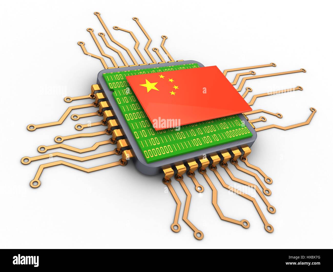 3d illustration of modern computer chip processor Stock Photo - Alamy