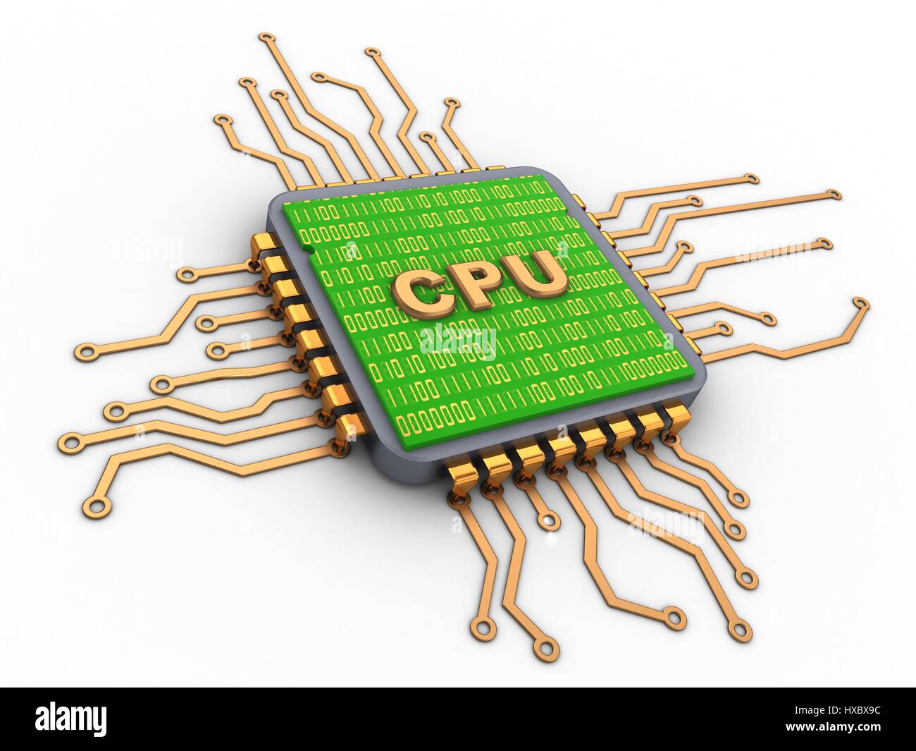 3d illustration of modern computer chip processor Stock Photo - Alamy