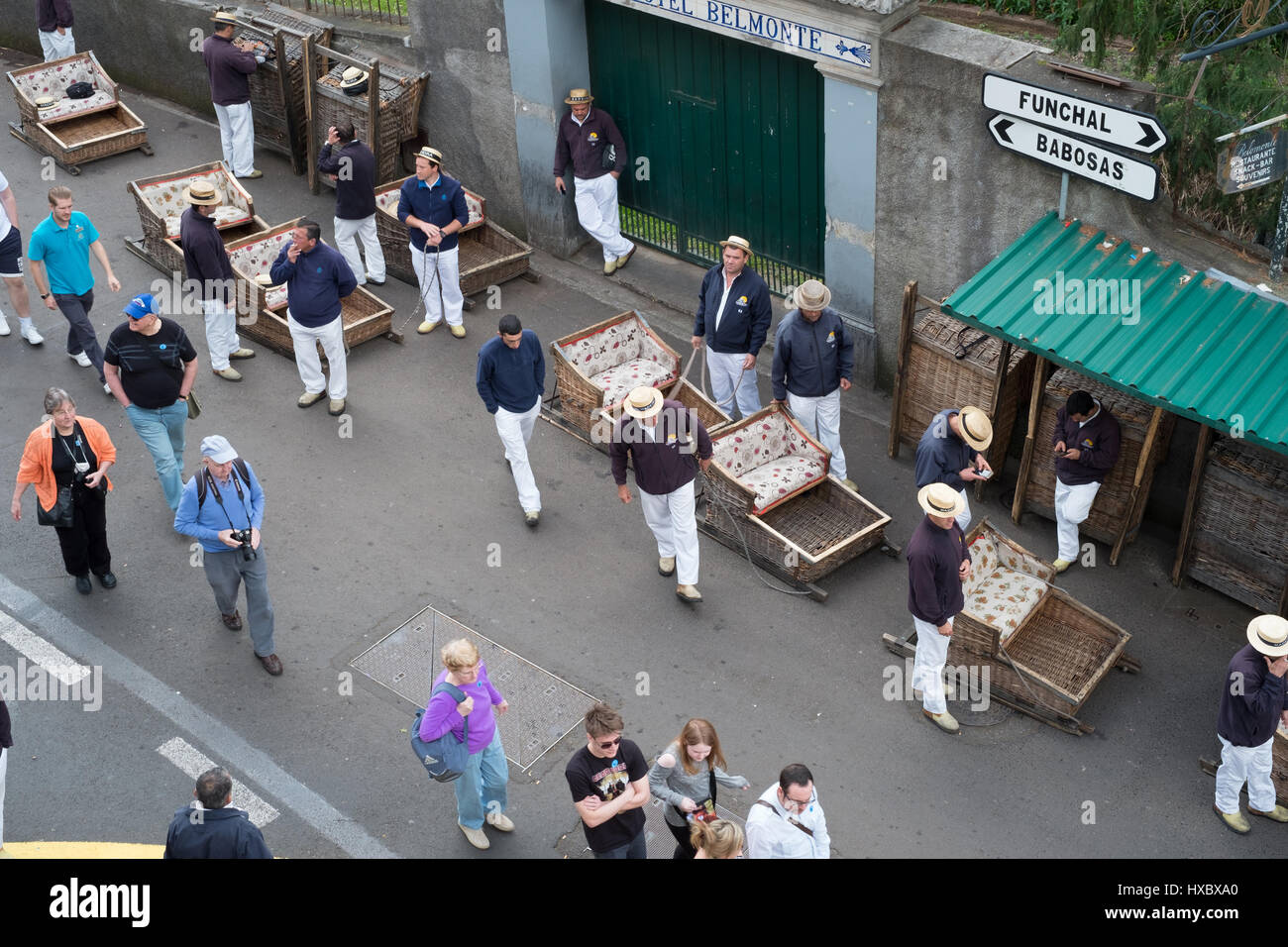 Monte toboggan madeira sledges hi-res stock photography and images - Alamy