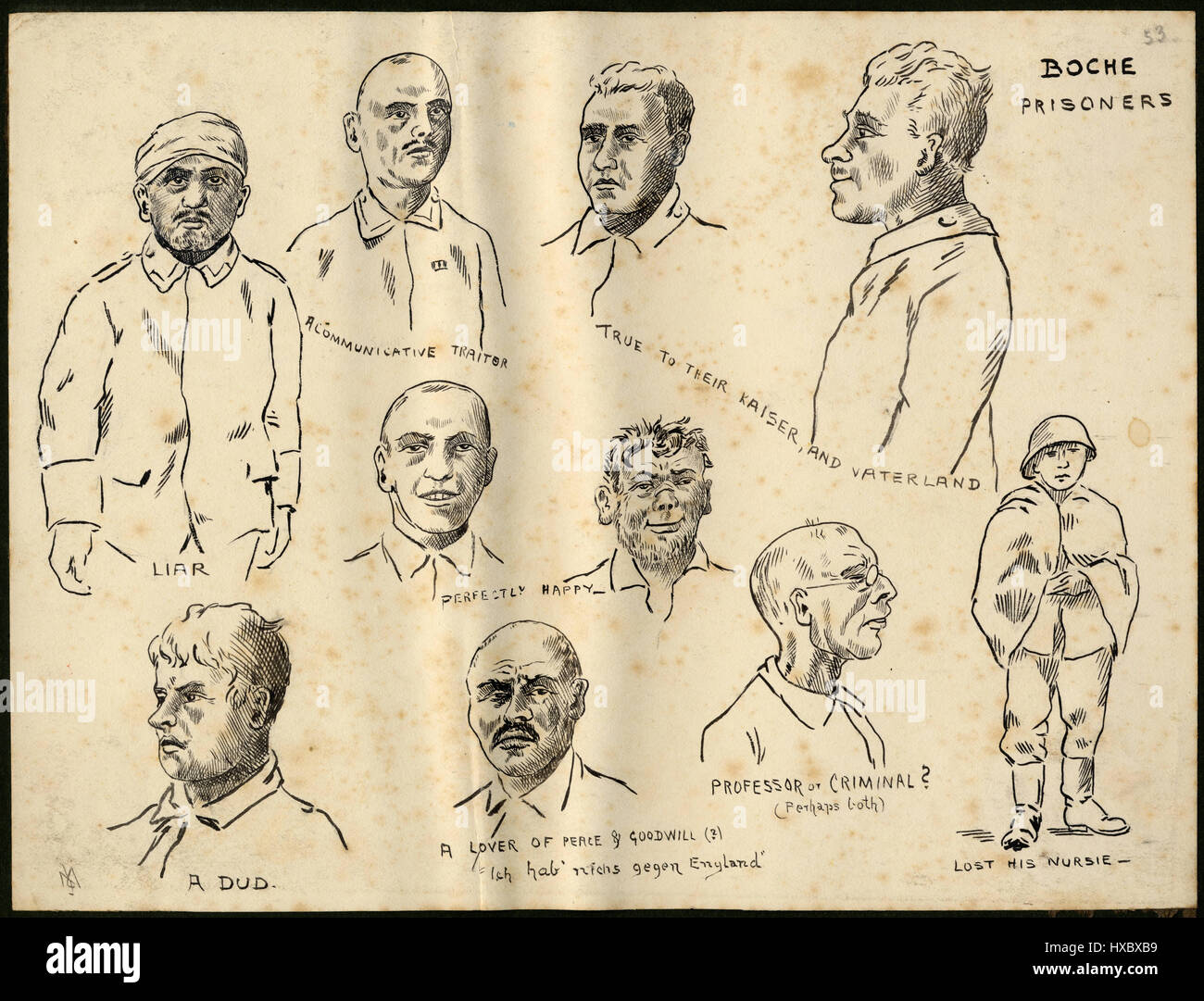 Boche Prisoners - Sketch from anonymous british soldier ( knowed as ...