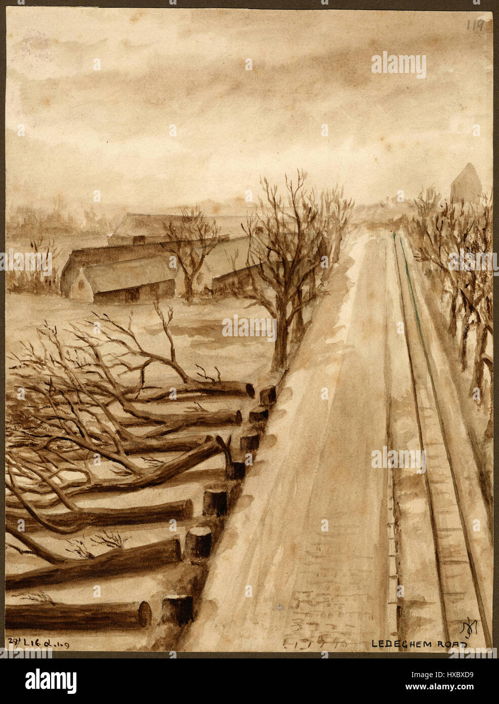Ledeghem Road - Sketch from anonymous british soldier ( knowed as " JM ...