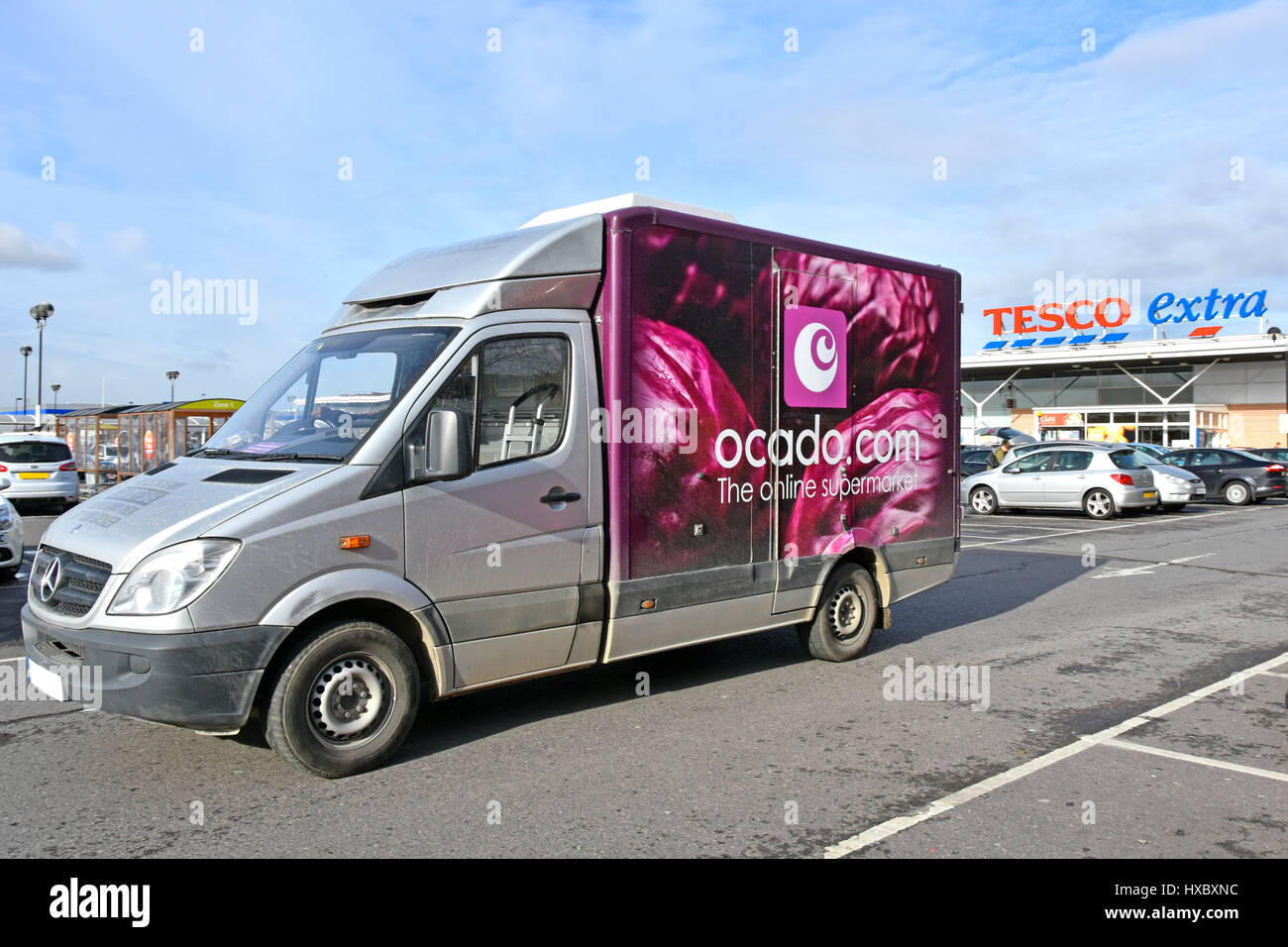 Tesco grocery delivery van hi-res stock photography and images - Alamy