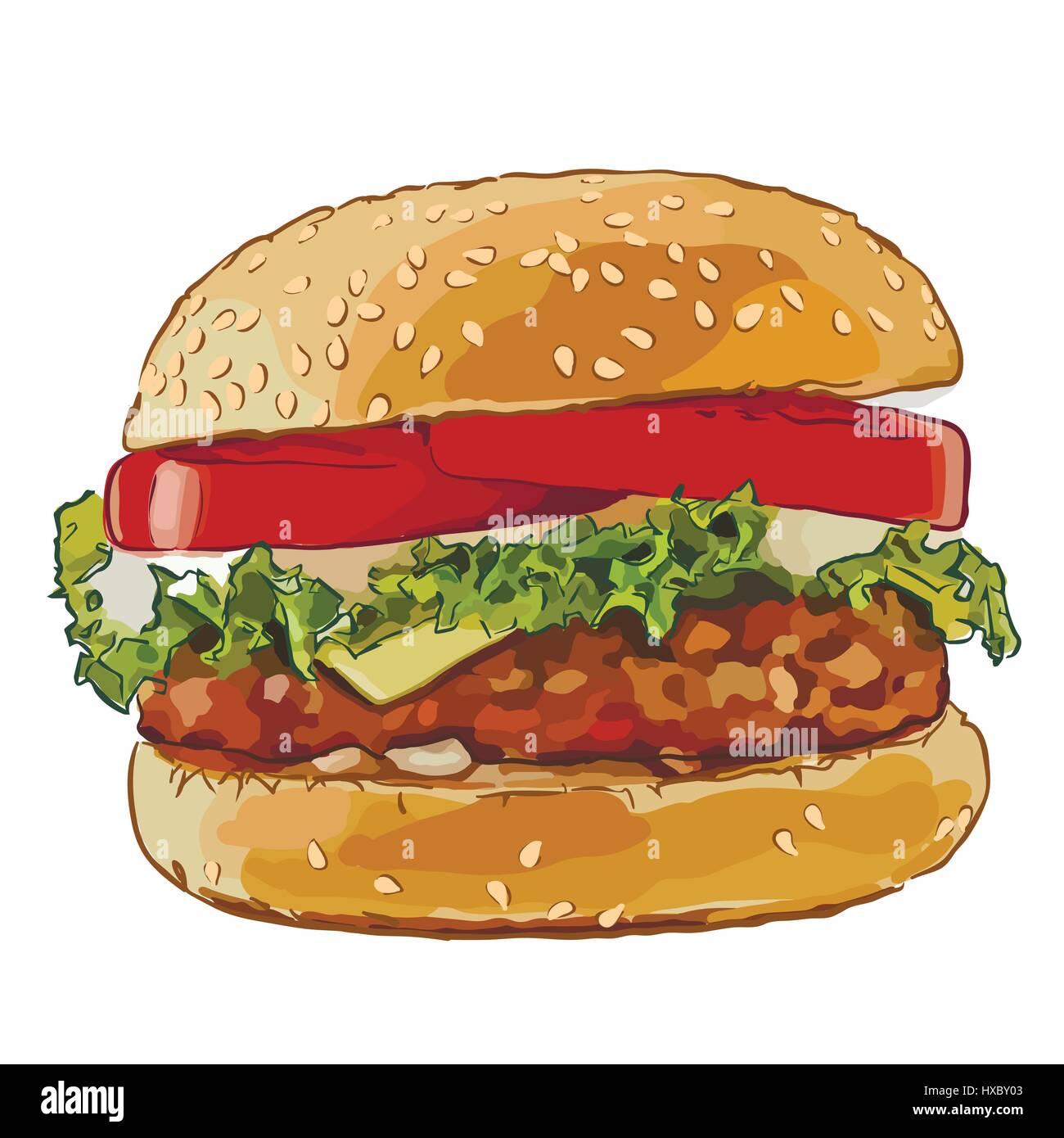 Fresh chicken burger fries Cut Out Stock Images & Pictures - Alamy