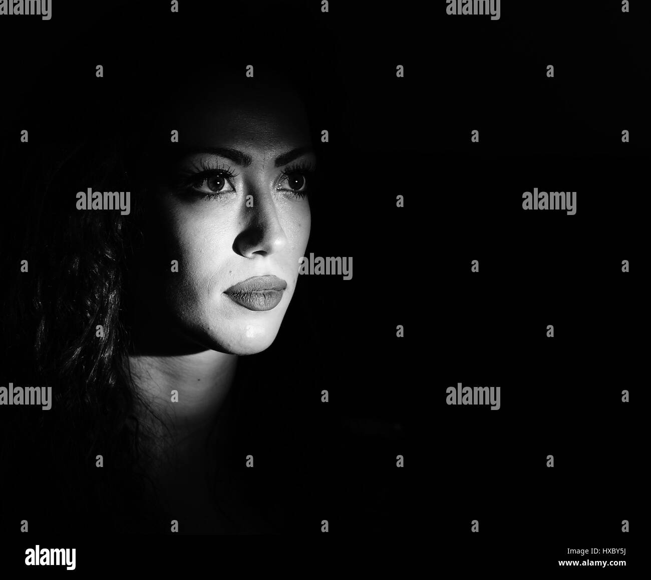 Woman Low key Portrait Stock Photo - Alamy