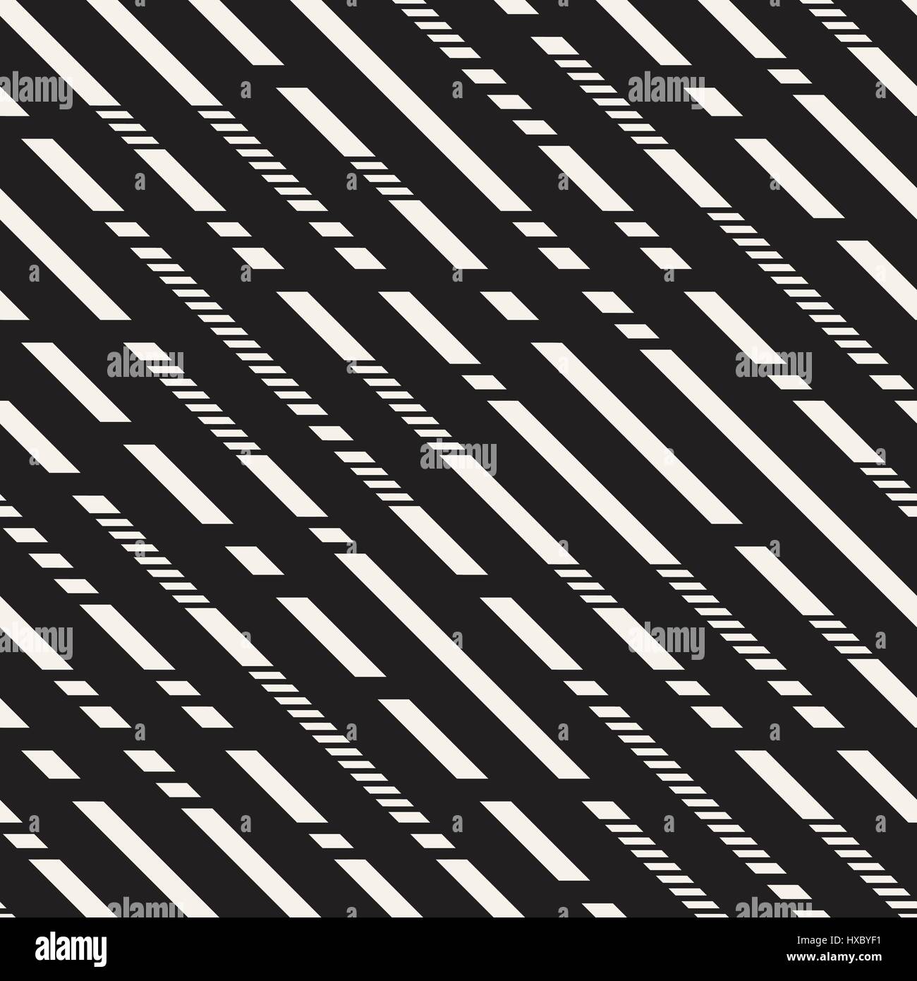 Black and White Dashed Lines Pattern. Modern Abstract Vector Seamless ...