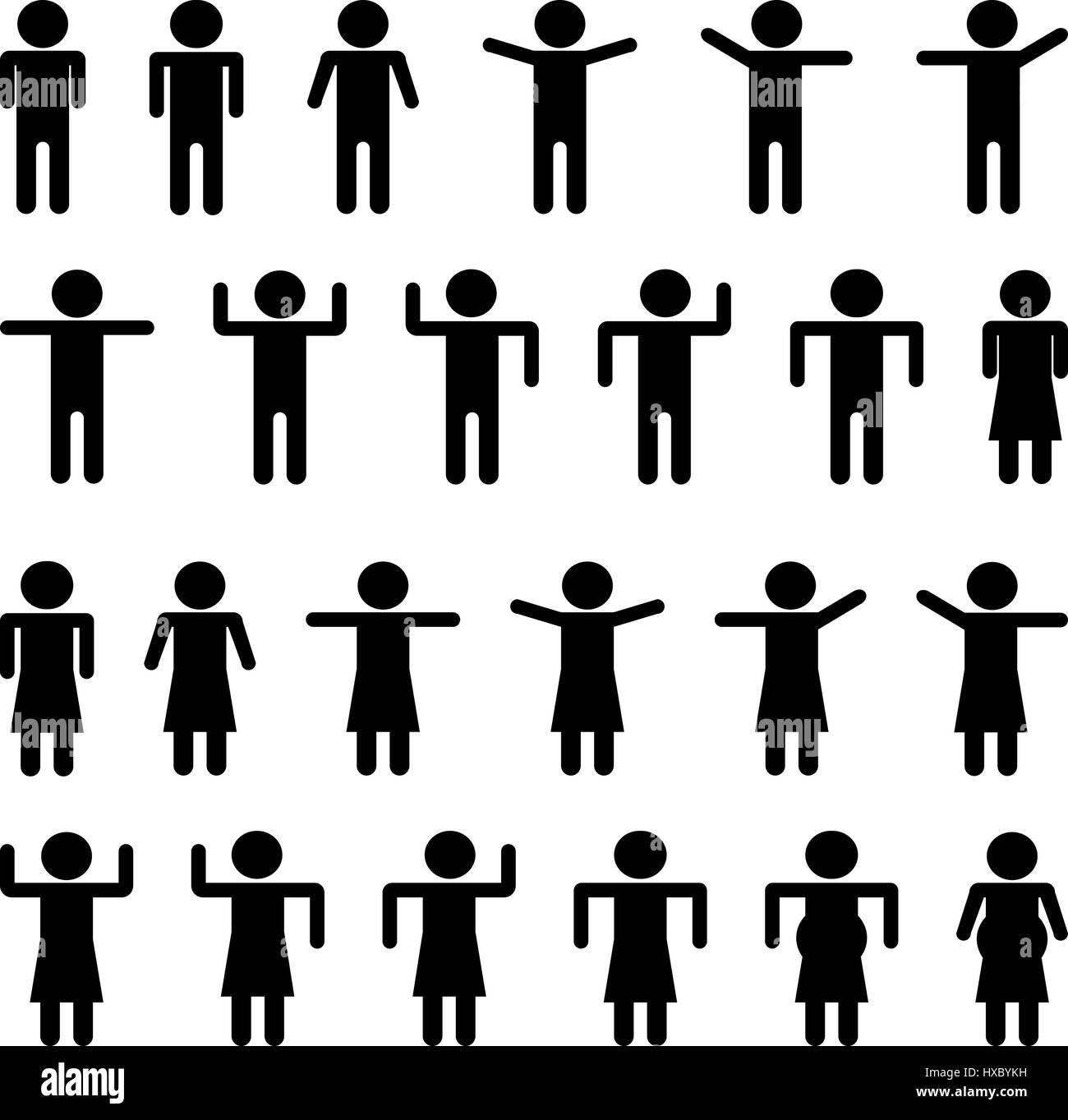 Stick figure pictogram Black and White Stock Photos & Images - Alamy