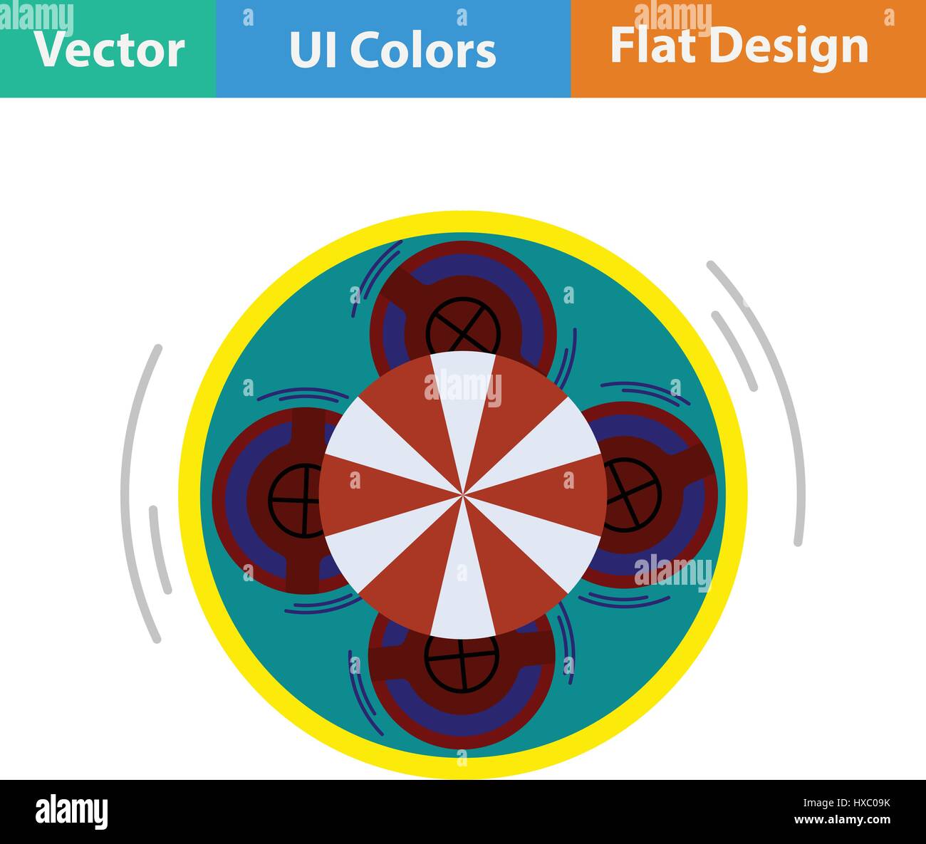 Carousel top view icon. Flat design. Vector illustration Stock Vector ...