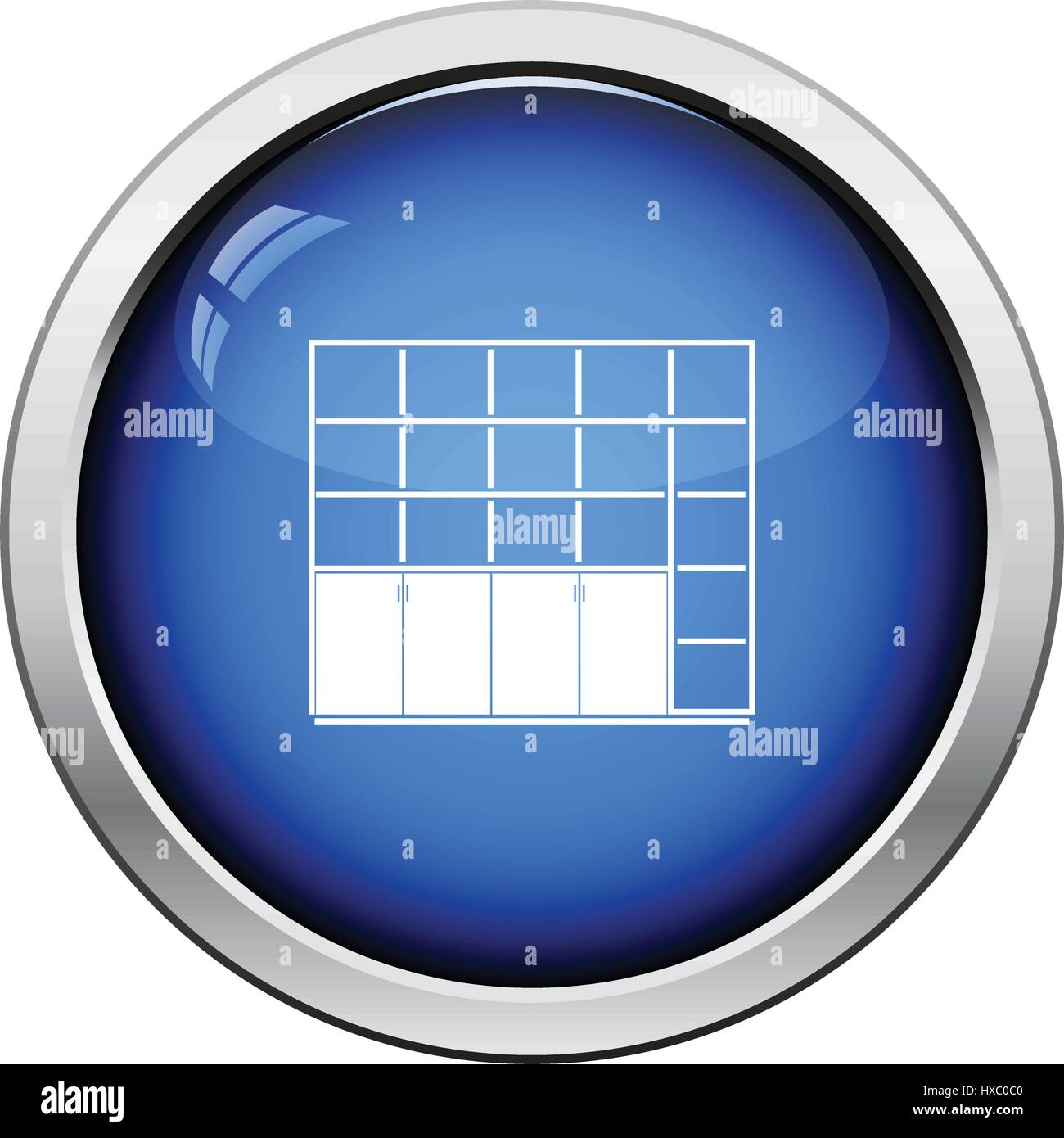 Office cabinet icon. Glossy button design. Vector illustration Stock ...