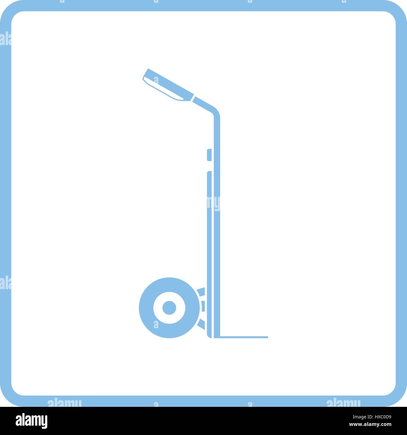 Warehouse trolley icon. Blue frame design. Vector illustration Stock ...