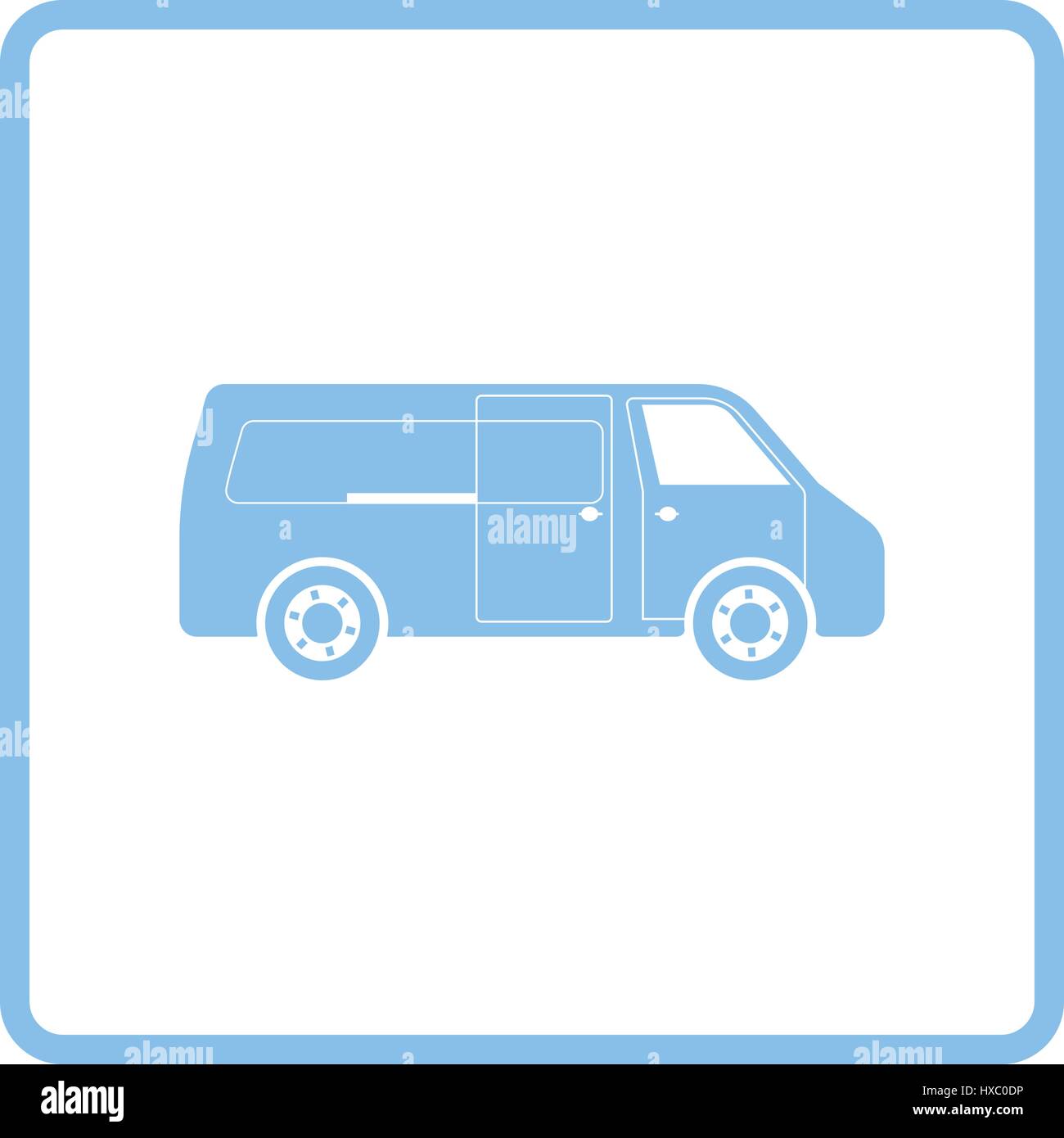 Commercial van icon. Blue frame design. Vector illustration Stock ...