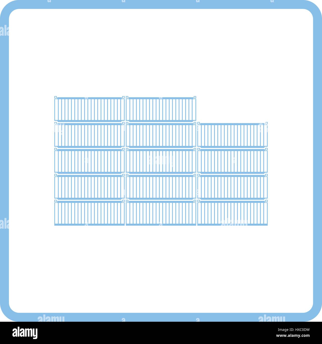 Container stack icon. Blue frame design. Vector illustration Stock ...