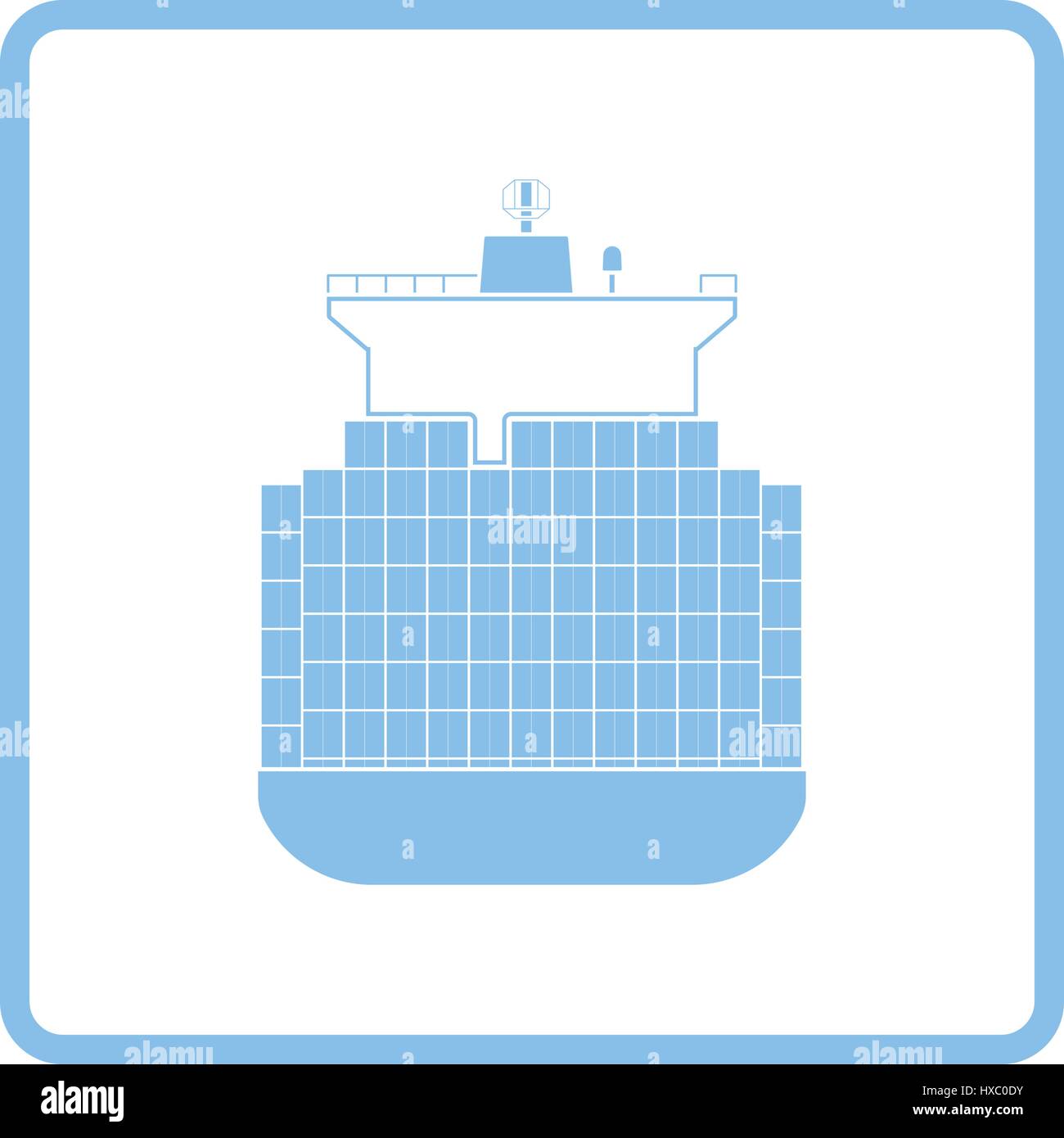 Container ship icon. Blue frame design. Vector illustration Stock ...