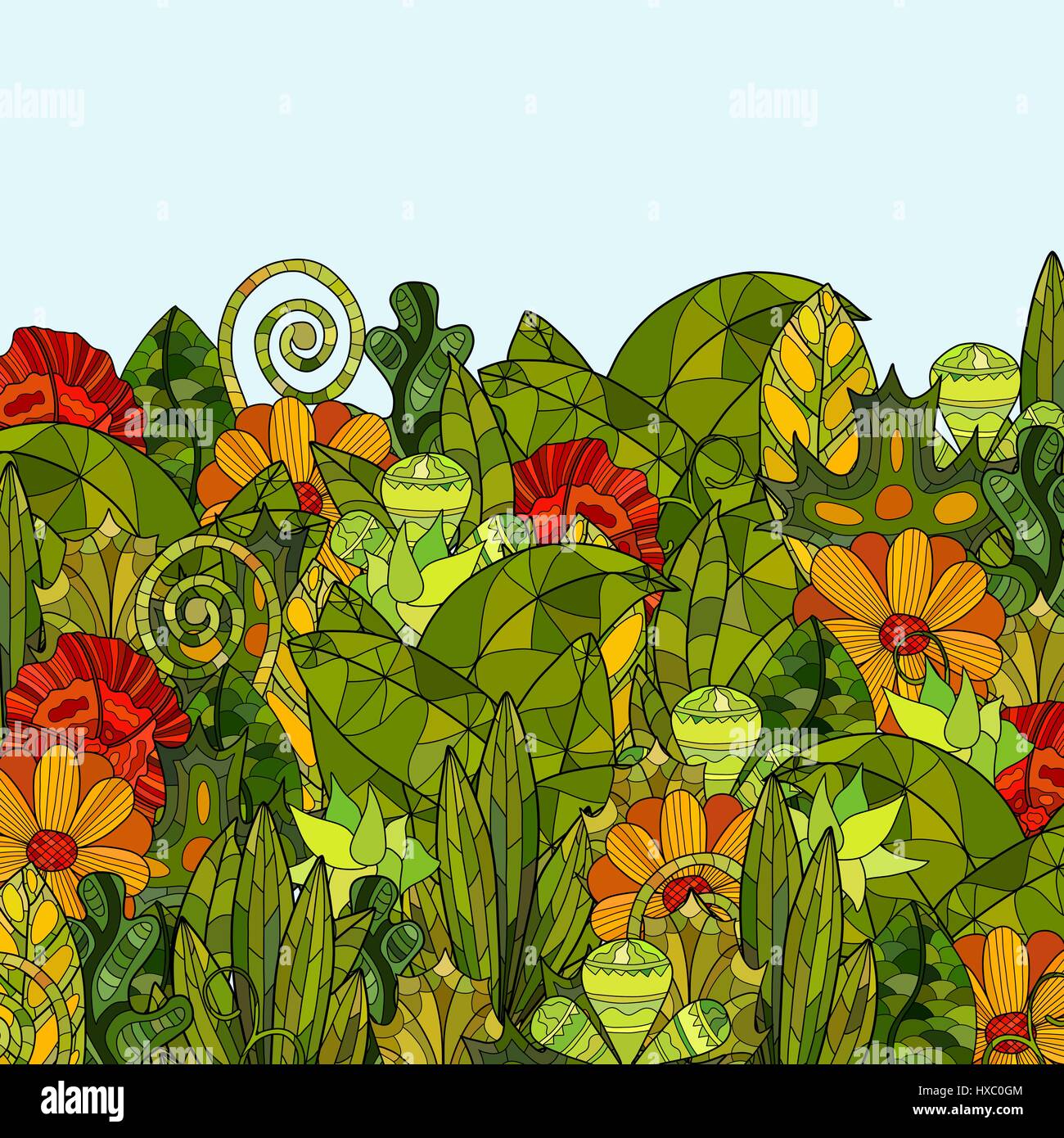 hand drawn vector floral background Stock Vector Image & Art - Alamy
