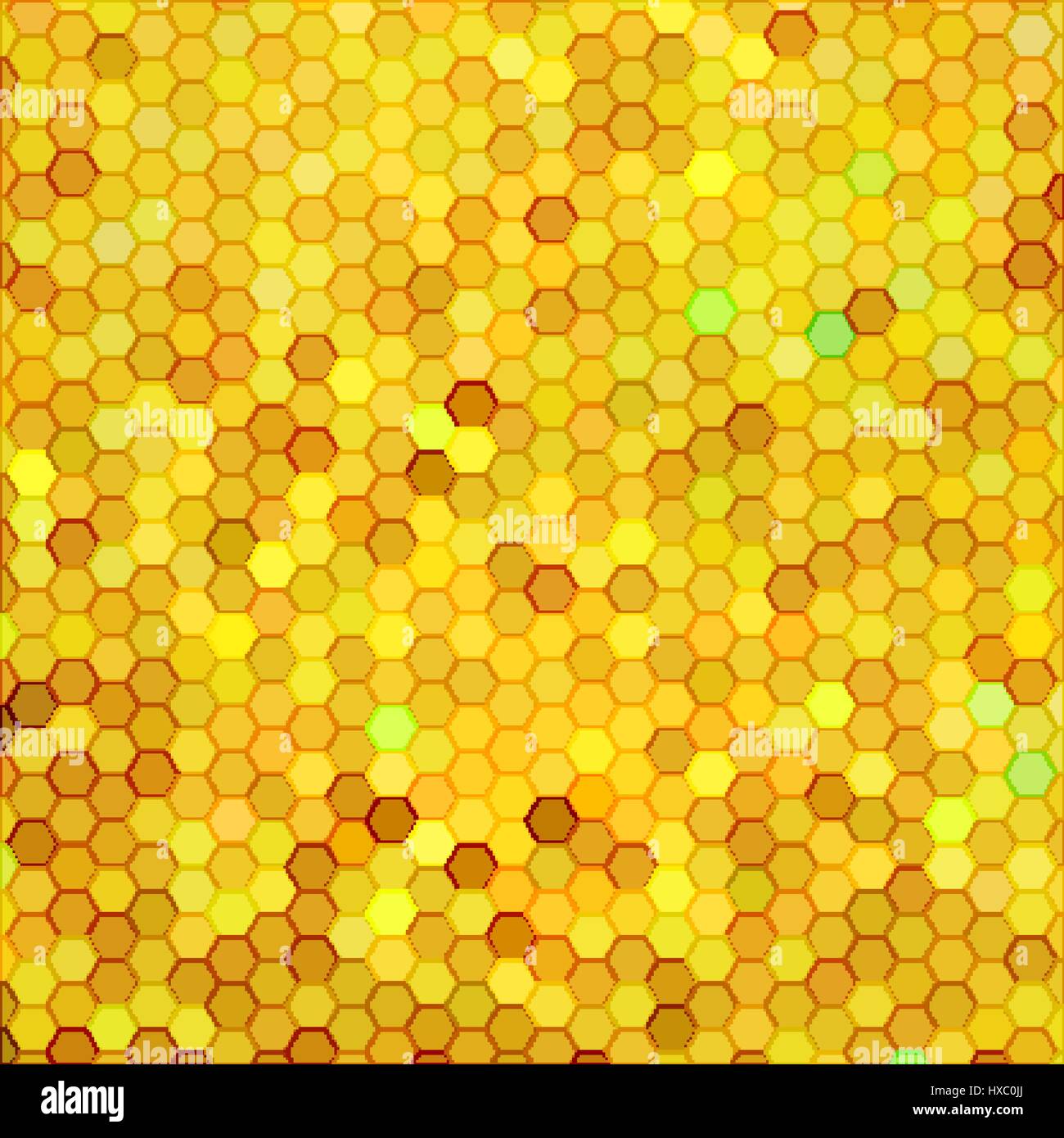 abstract vector geometric hexagon background - yellow and brown Stock ...
