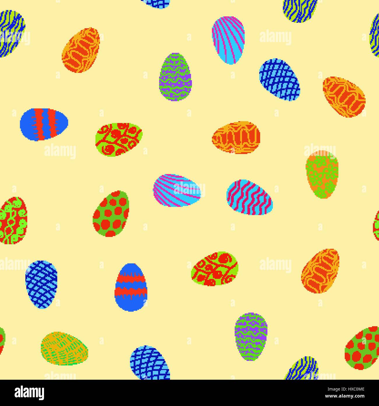 doodle vector easter eggs chaotic seamless pattern Stock Vector Image & Art - Alamy