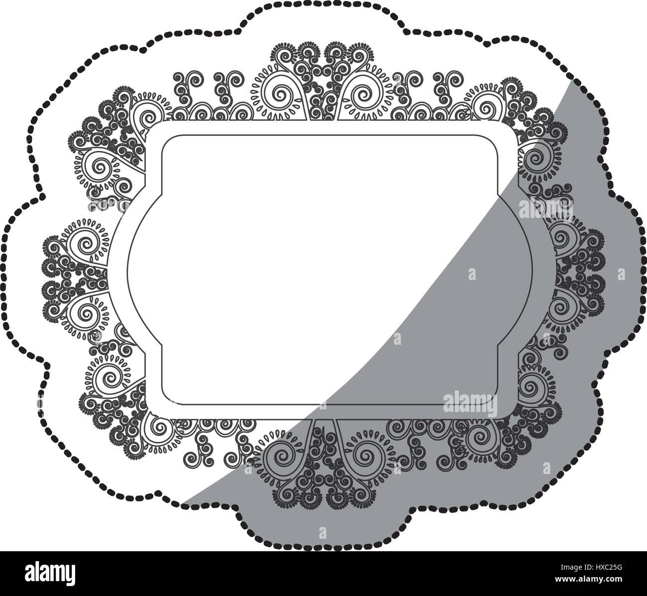 sticker monochrome oval rectangle heraldic baroque frame Stock Vector Image & Art - Alamy