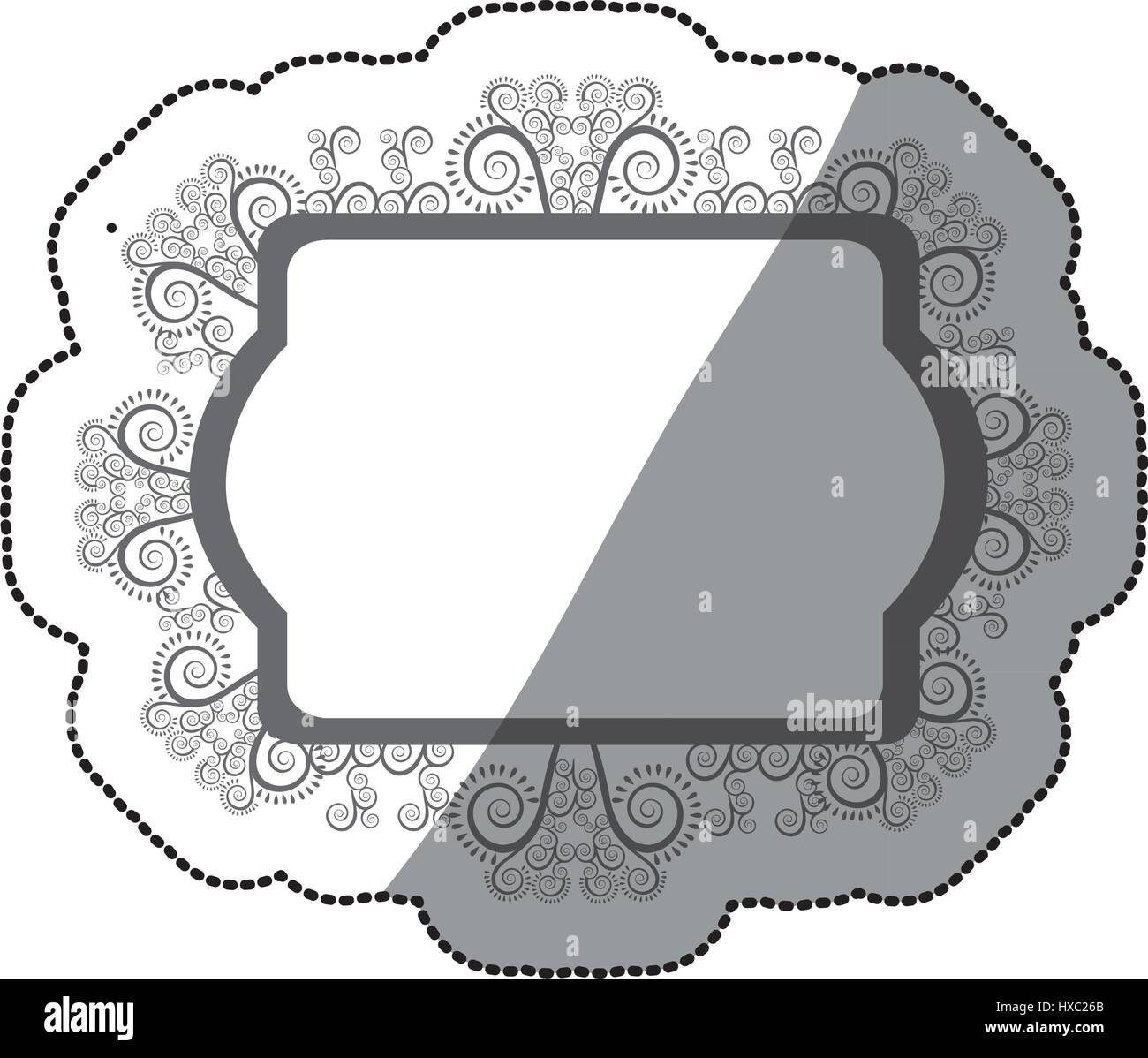 sticker gray scale oval rectangle heraldic baroque frame Stock Vector ...