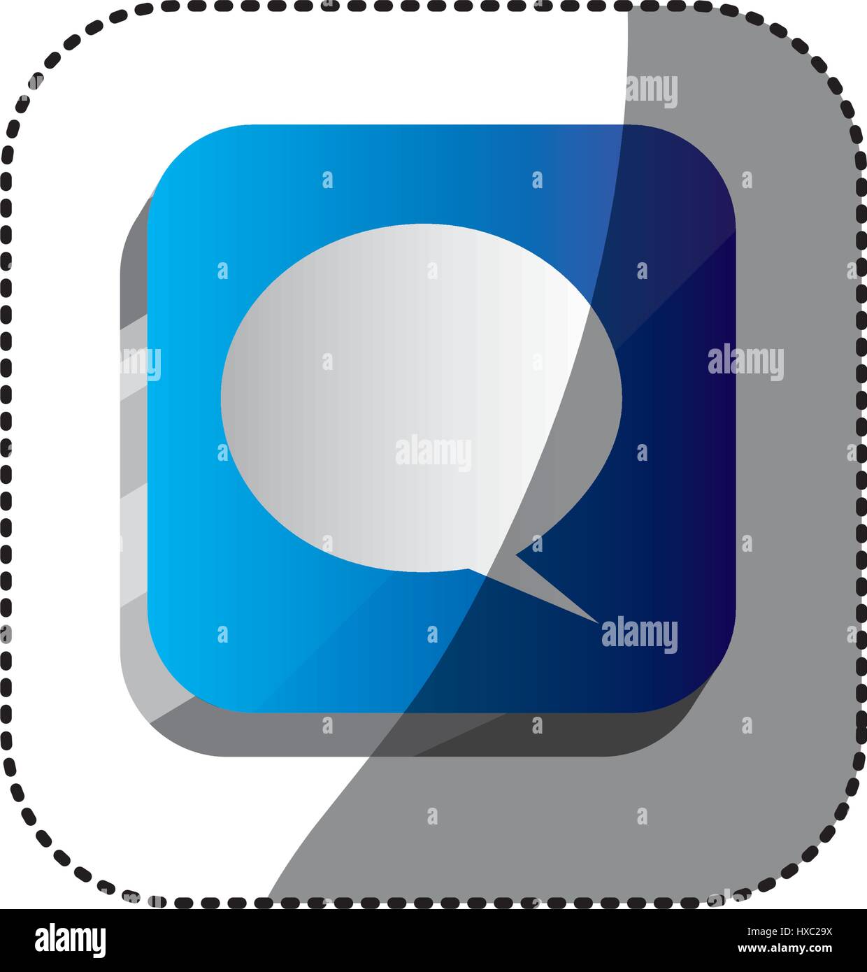 sticker color square 3d button with dialog box Stock Vector Image & Art ...