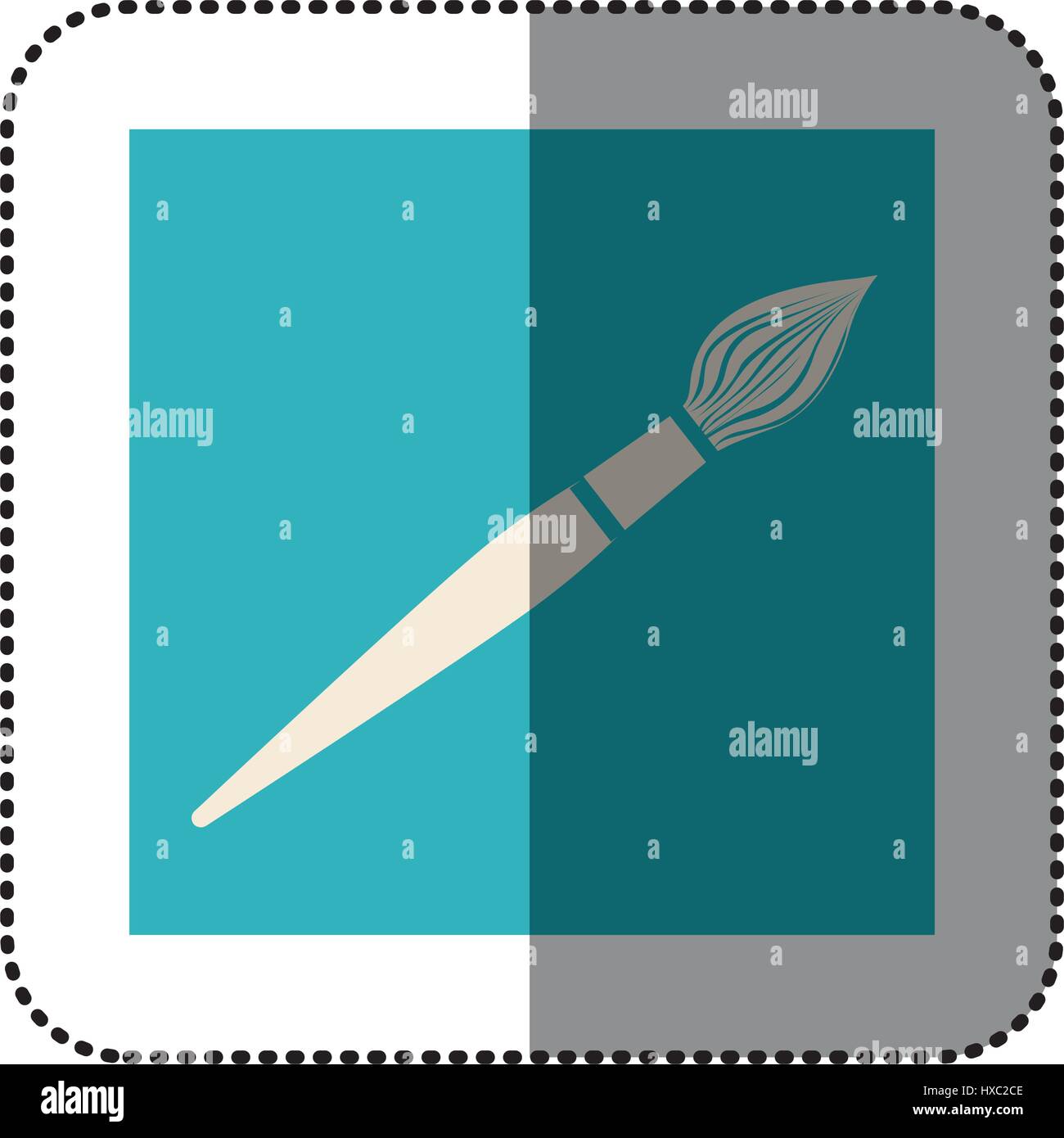 color sticker square with brush icon Stock Vector Image & Art - Alamy