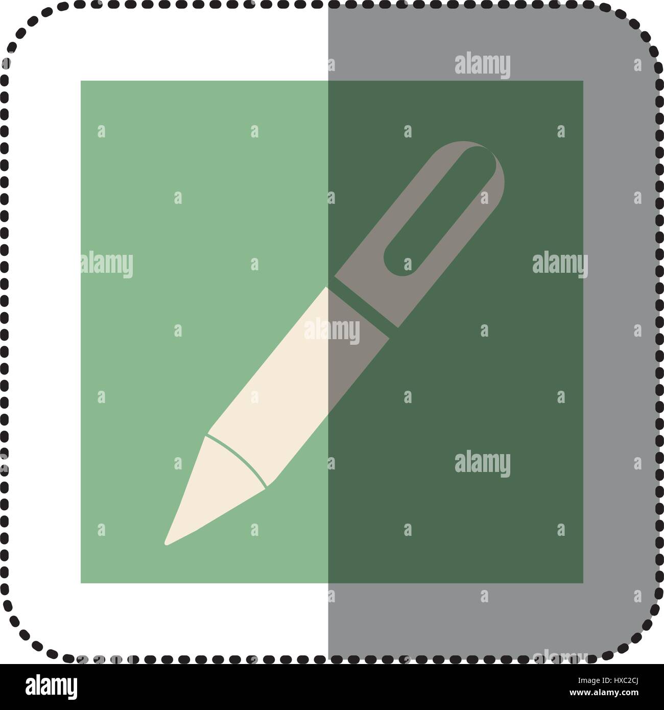 color sticker square with pen icon Stock Vector Image & Art - Alamy