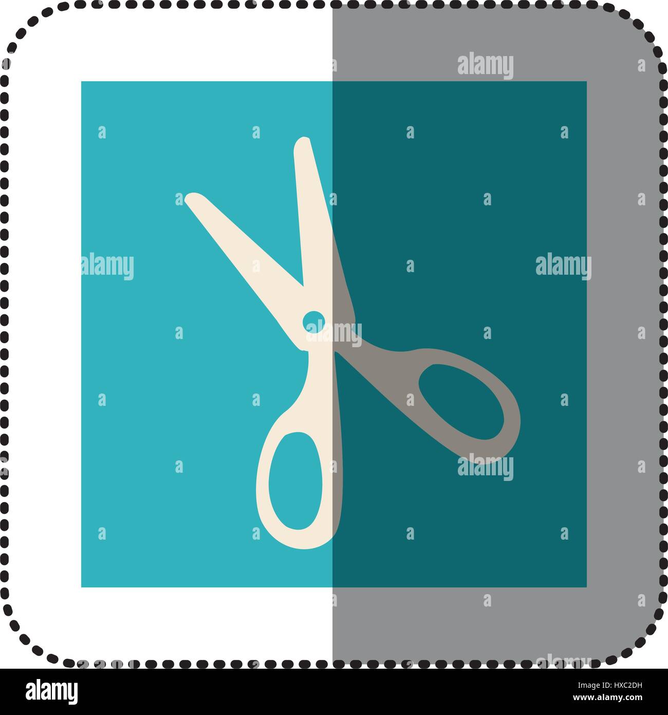 color sticker square with scissors icon Stock Vector Image & Art - Alamy