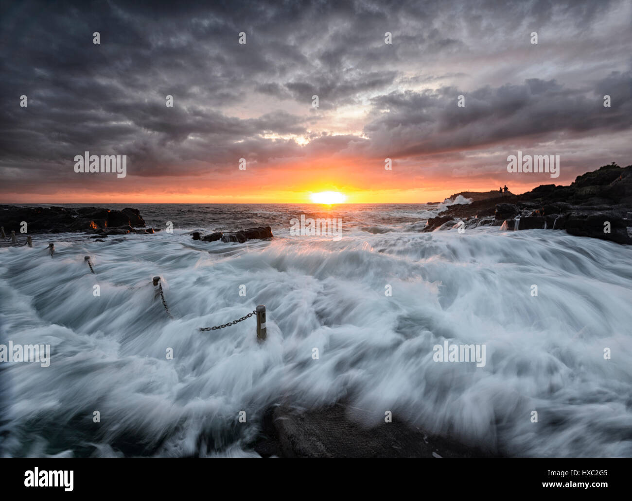 Dramatic sea sunrise two large hi-res stock photography and images - Alamy
