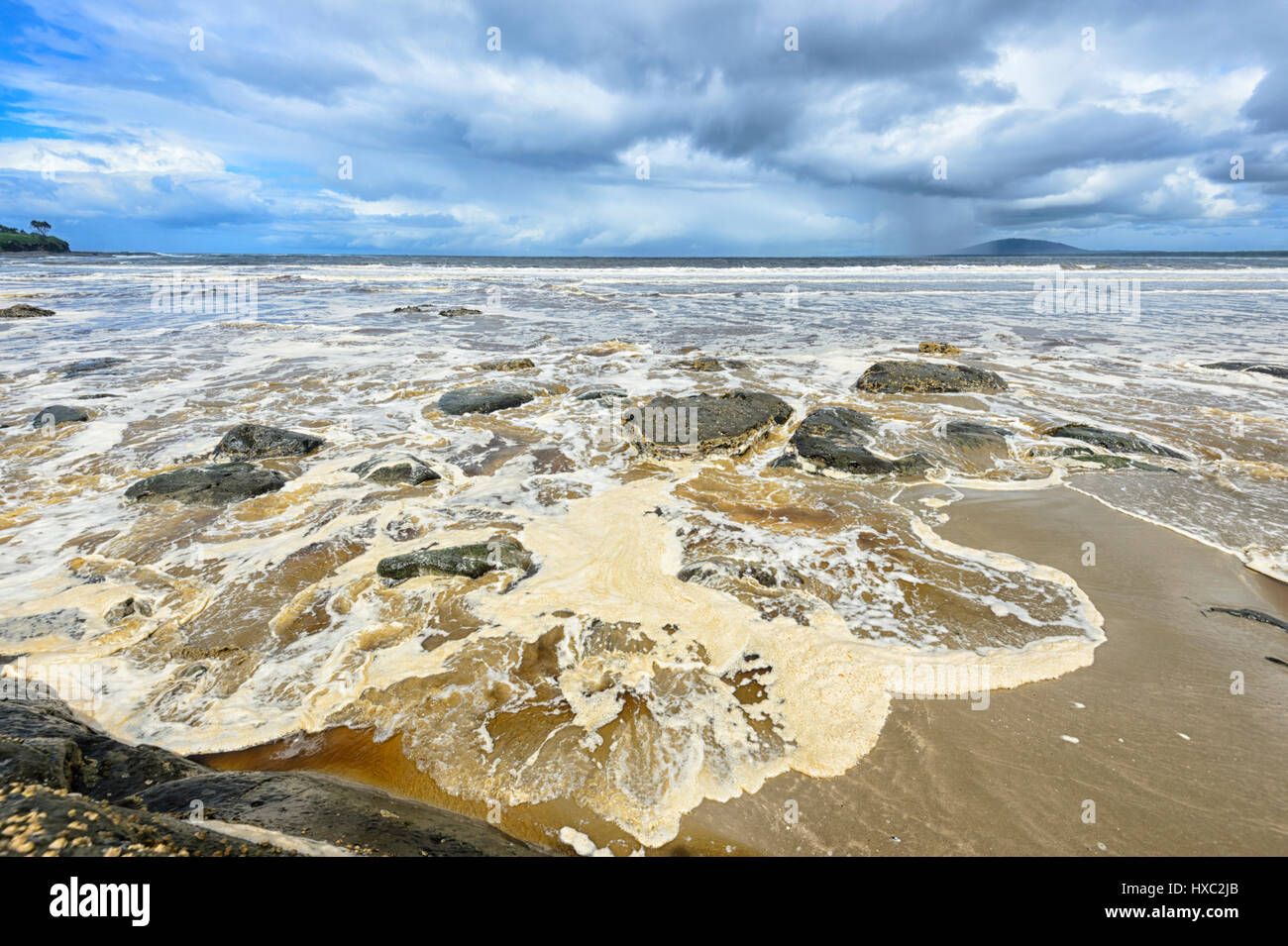 Sea Foam on the beach after a storm, Seven Mile Beach, Gerroa ...