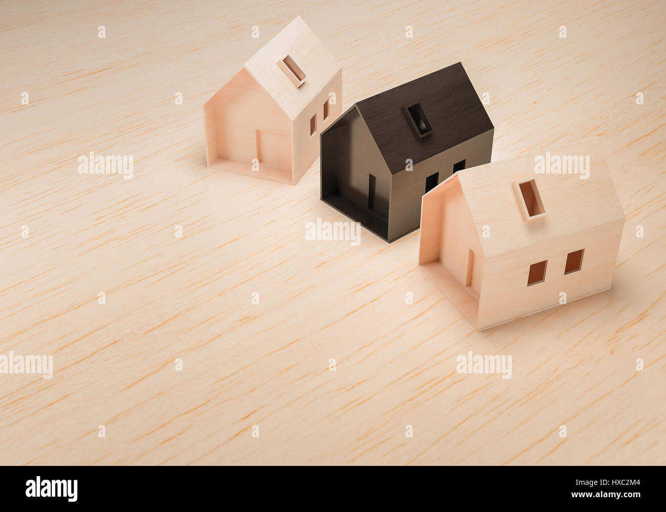 wooden mass model house 3d rendering Stock Photo - Alamy