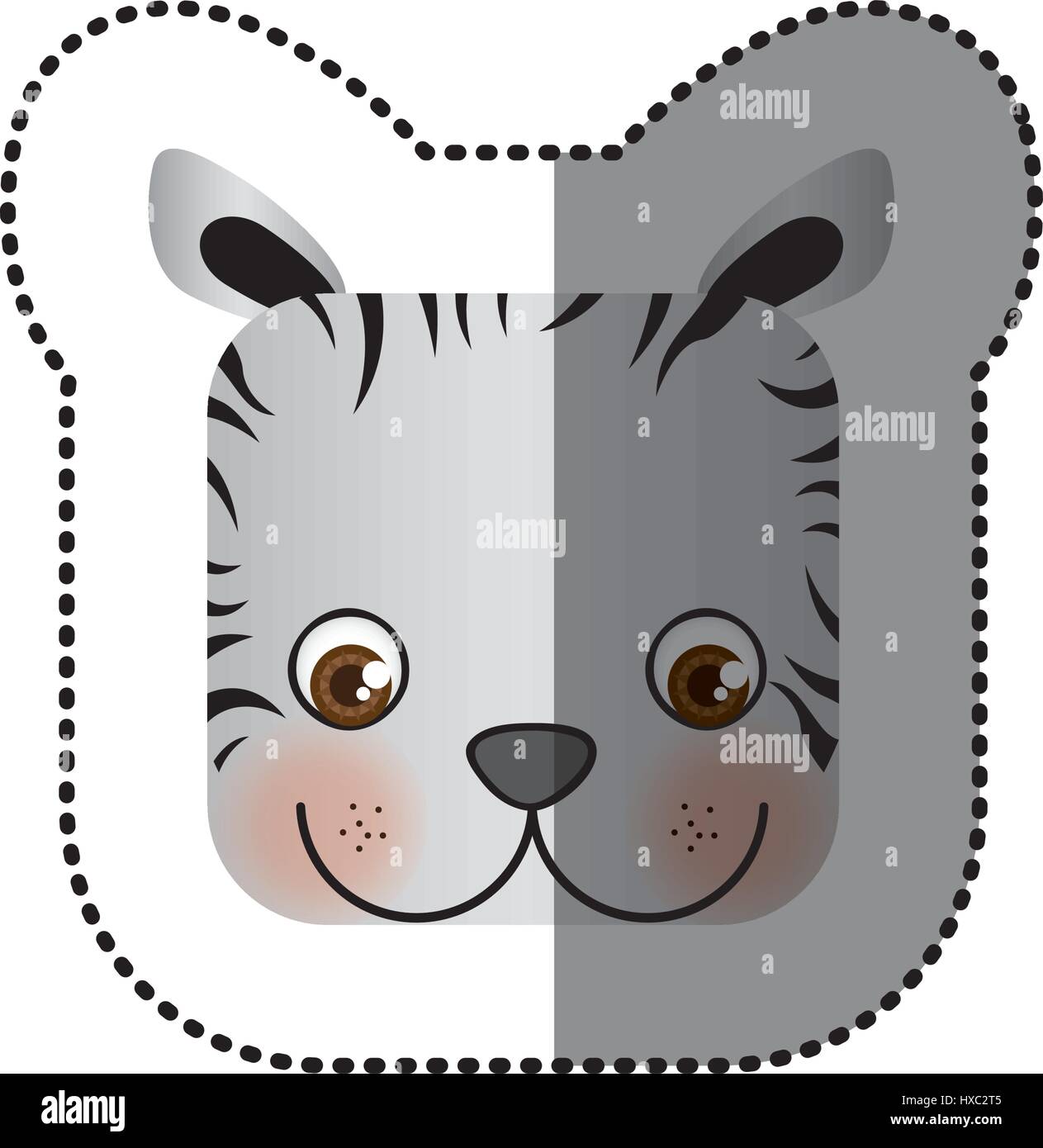 colorful face sticker of tiger in square shape Stock Vector Image & Art ...