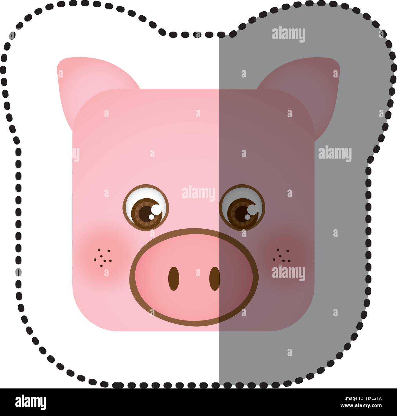 colorful face sticker of pig in square shape Stock Vector Image & Art ...