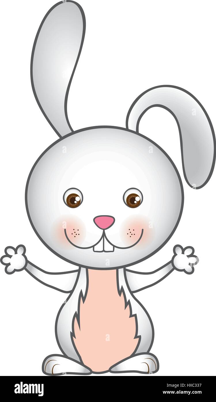 colorful caricature cute rabbit animal Stock Vector Image & Art - Alamy