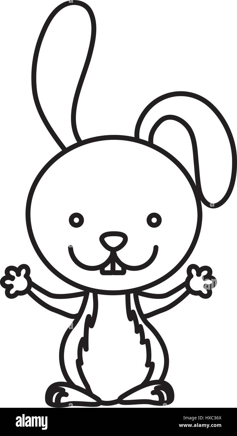 silhouette picture cute rabbit animal Stock Vector Image & Art - Alamy