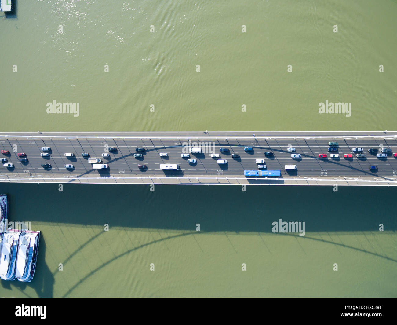 Aerial view of Elisabeth Bridge across the River Danube Stock Photo - Alamy