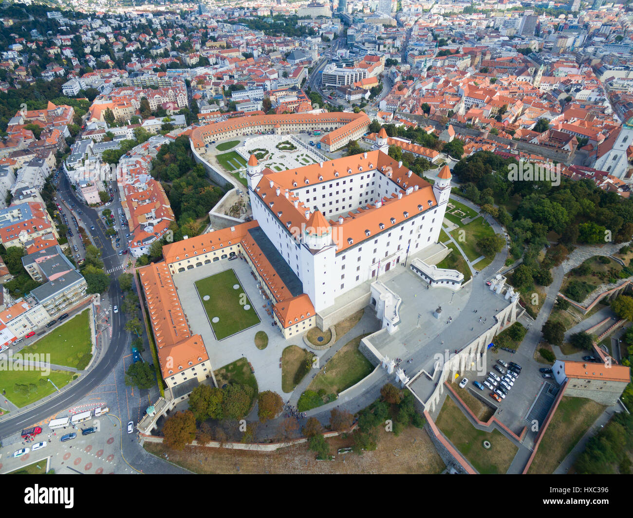 Aerial view of Bratislava castle and Danube river Stock Photo - Alamy