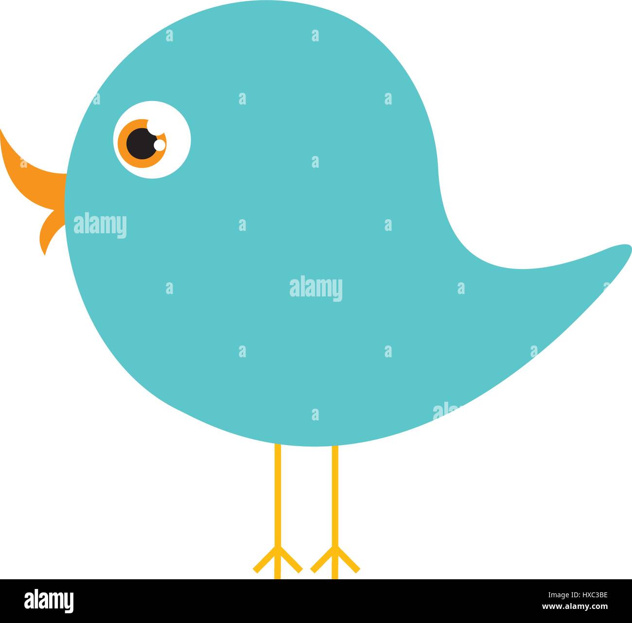 blue cute cartoon bird animal icon Stock Vector Image & Art - Alamy