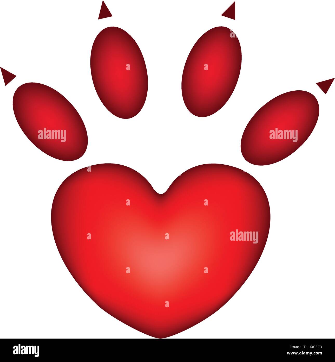 red silhouette dog footprint icon Stock Vector Image & Art - Alamy