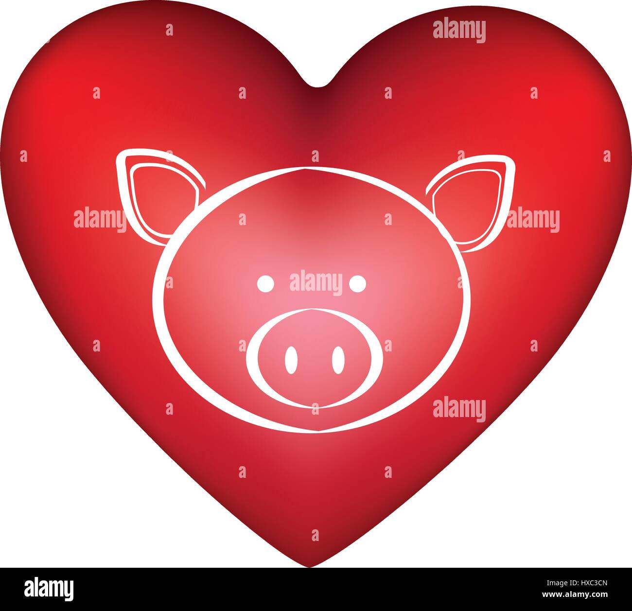 Red heart shape silhouette face hi-res stock photography and images - Alamy