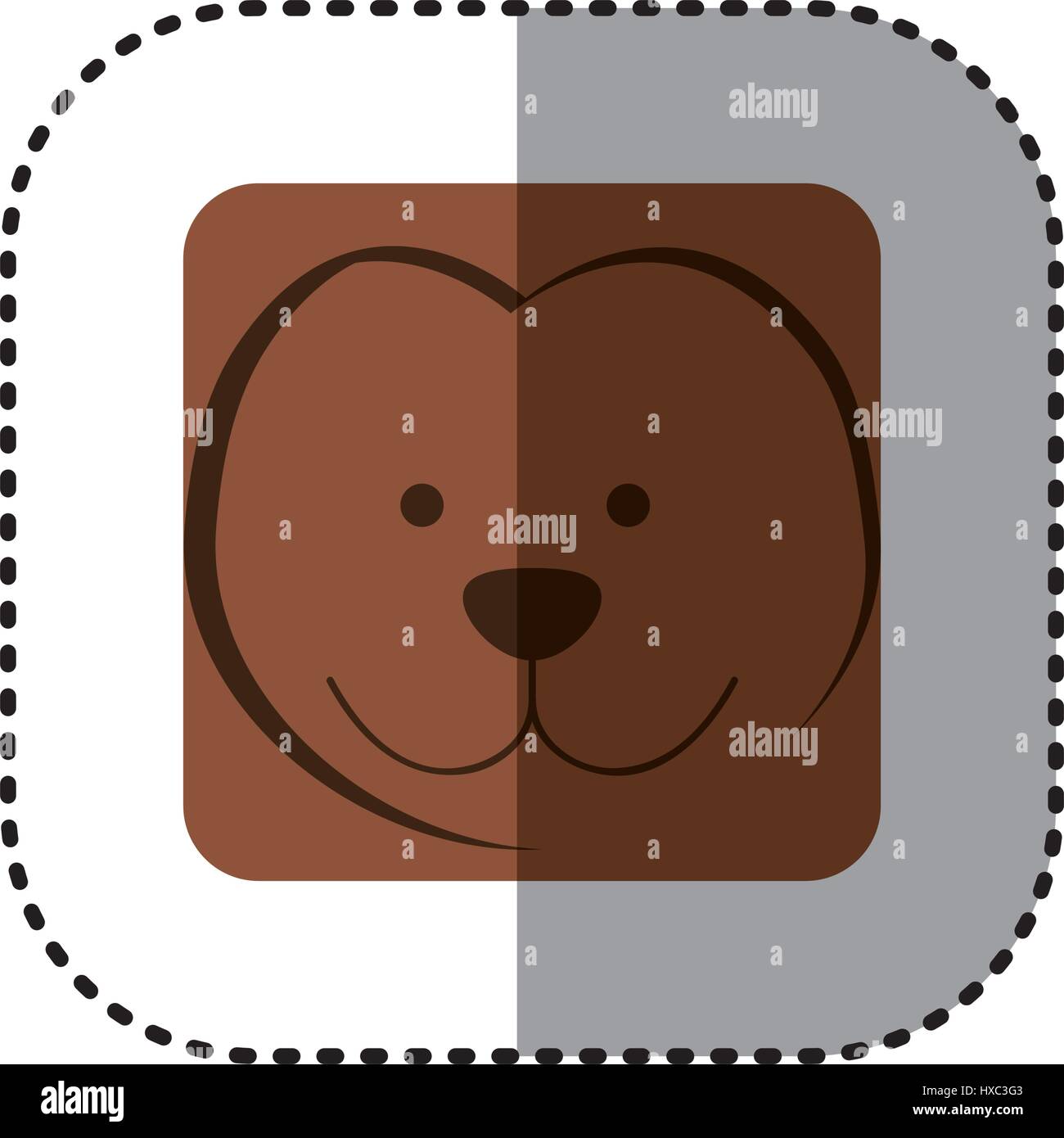 colorful face sticker of monkey face in square frame Stock Vector Image ...