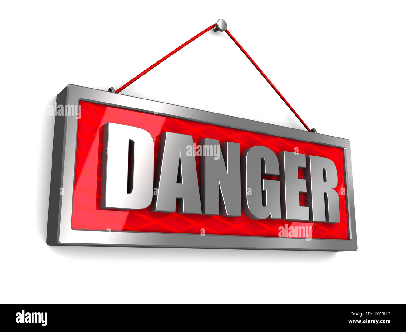 3d illustration of danger sign over white wall background Stock Photo ...