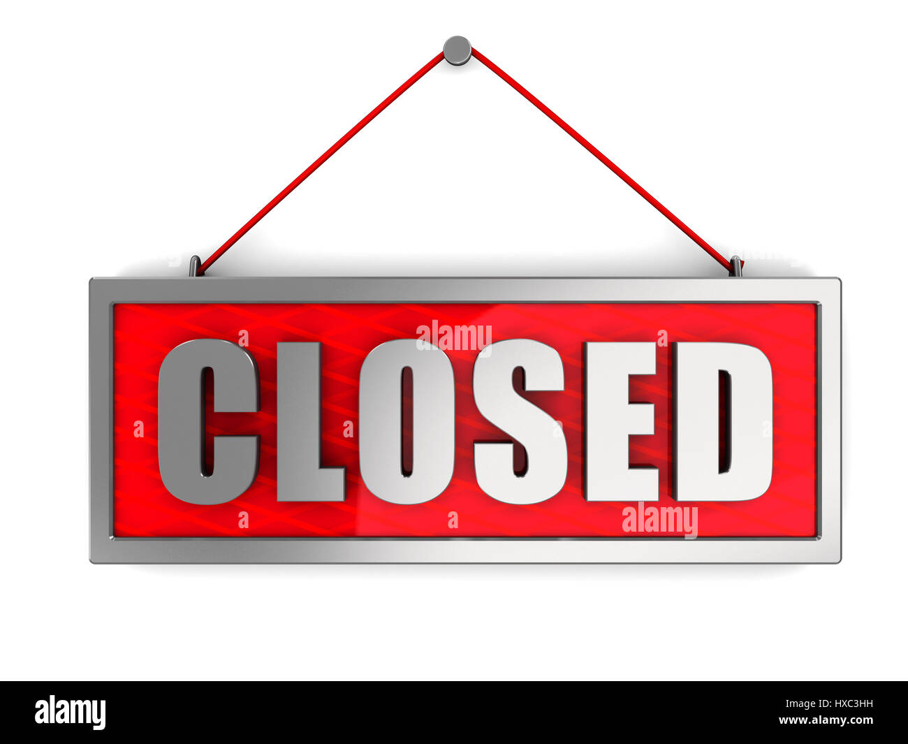 3d illustration of 'closed' sign over white wall Stock Photo - Alamy