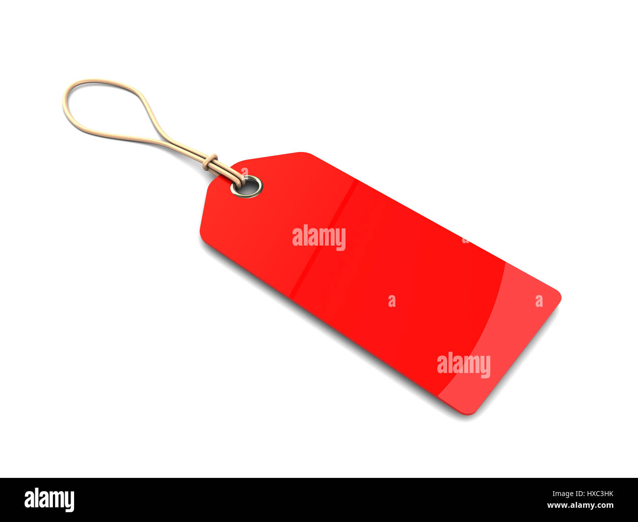 3d illustration of blank red tag over white background Stock Photo - Alamy
