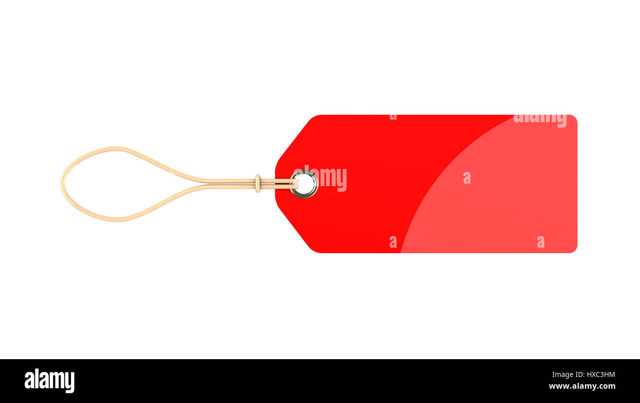 3d illustration of blank red tag isolated over white background Stock ...