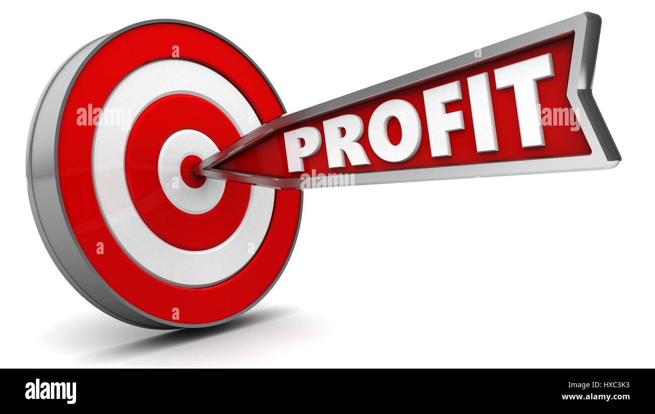 3d illustration of profit as target concept Stock Photo - Alamy