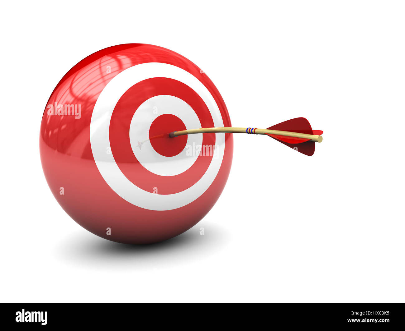 abstract 3d illustration of arrow in target Stock Photo - Alamy