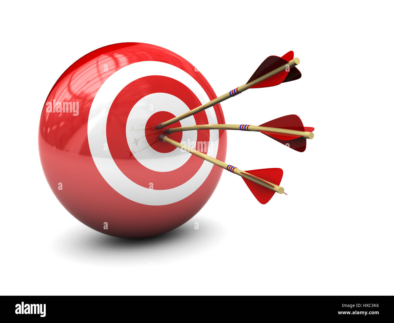 Target arrows hitting center Cut Out Stock Images & Pictures - Alamy