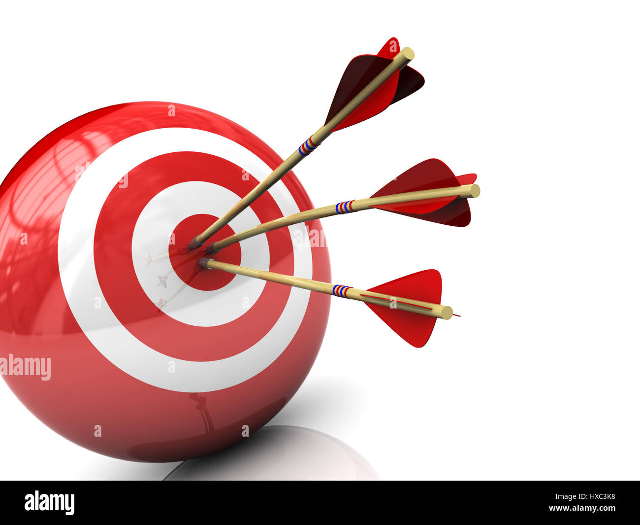 Three arrows hitting center target hi-res stock photography and images ...